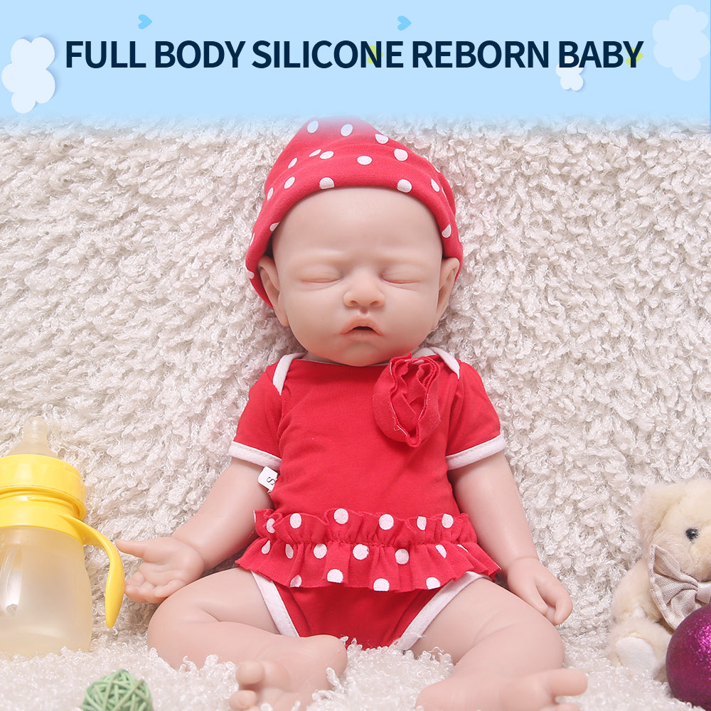 1528 IVITA 17'' Lifelike Silicone Doll Eyes Closed Reborn Baby Boy and – IVITA Doll