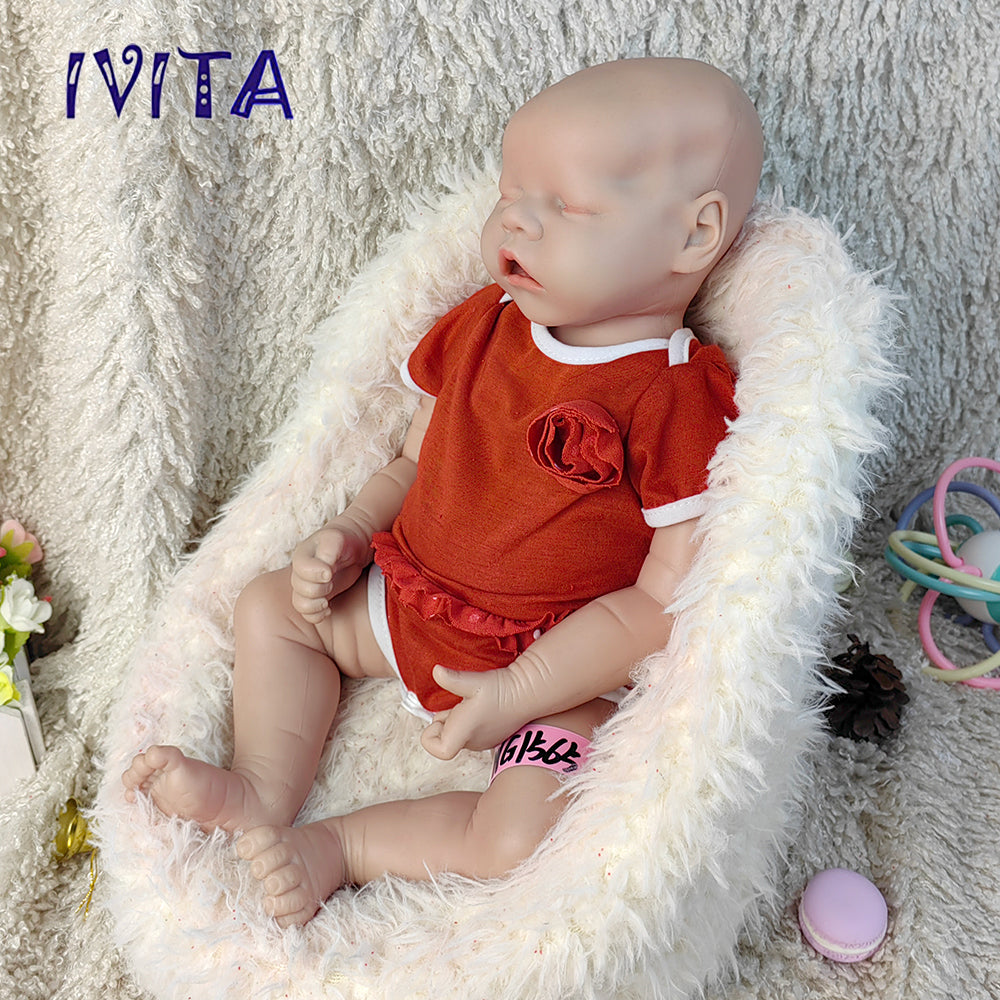 1565 IVITA 18'' Eyes Closed Silicone Reborn Baby Sleeping Squishy Plat – IVITA Doll