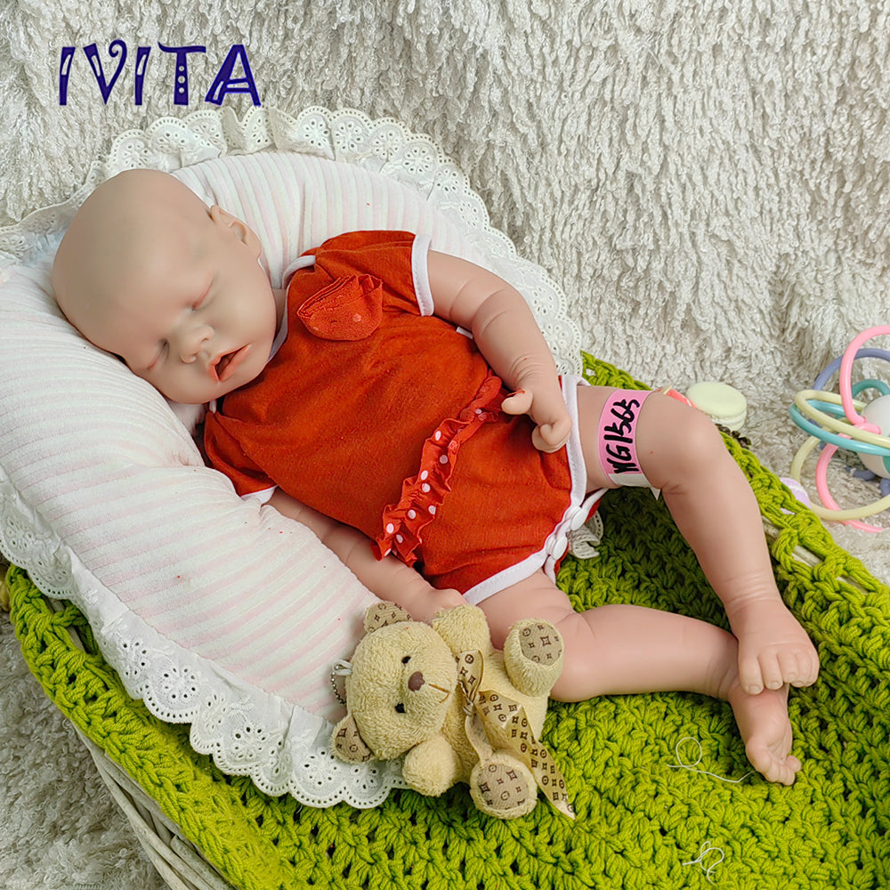 1565 IVITA 18'' Eyes Closed Silicone Reborn Baby Sleeping Squishy Plat – IVITA Doll