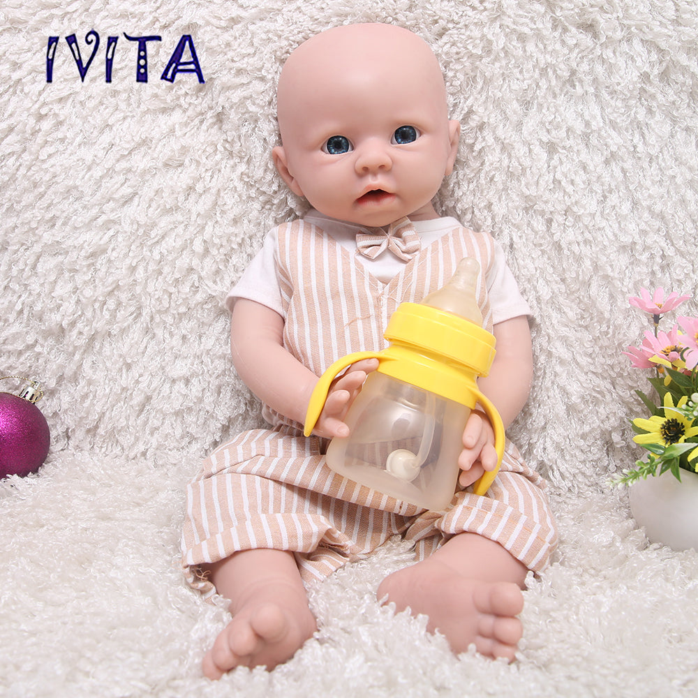 1519 IVITA 19'' Silicone Reborn Baby Blue Eyes Boy And Girl Mouth Open – IVITA Doll